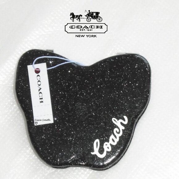 Coach | Makeup | Coach Black Glitter Butterfly Compact Mirror | Poshmark